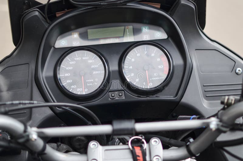 Motorcycle Dashboard with Speedometer Editorial Photo - Image of ...