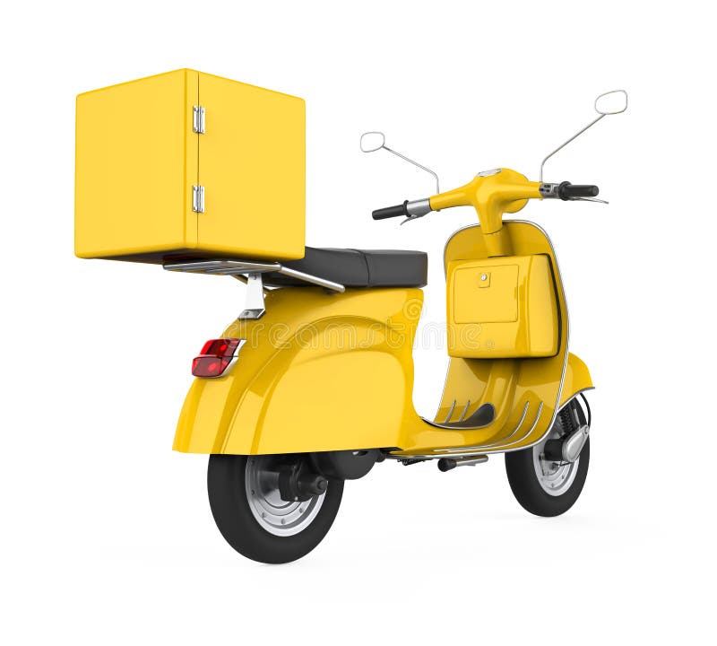 Motorcycle Delivery Box stock illustration. Illustration of scooter ...