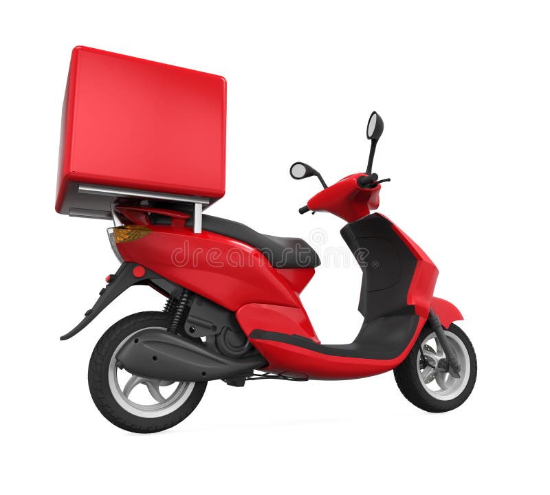 Motorcycle Delivery Box Isolated Stock Illustration - Illustration of ...