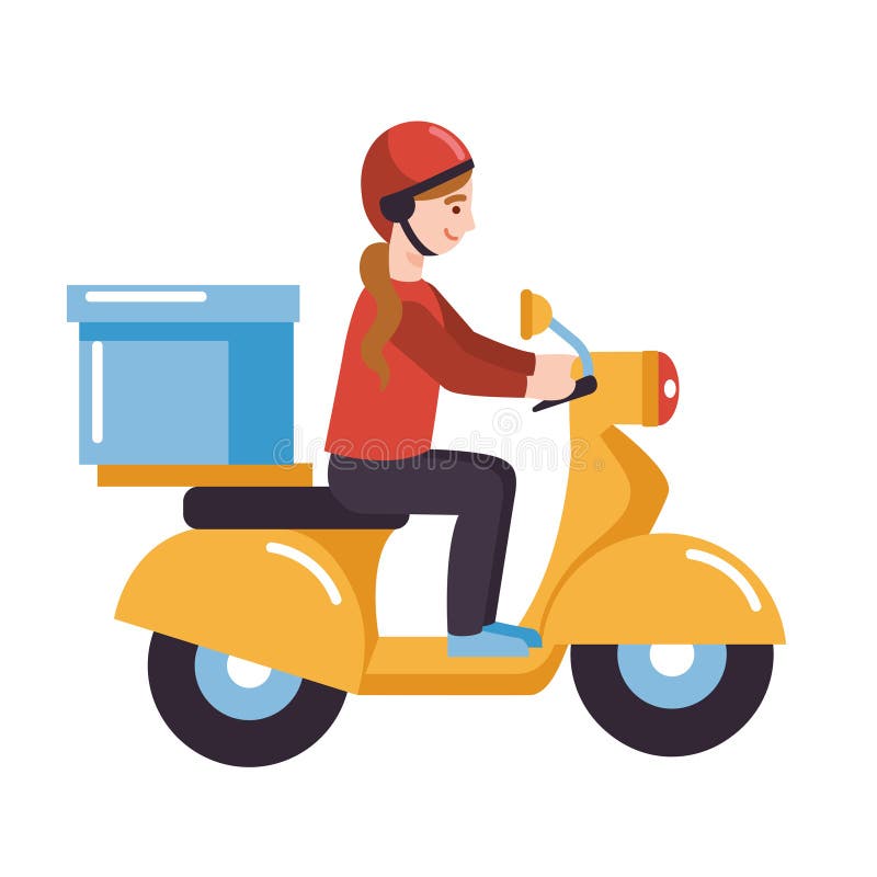 Motorcycle Delivery Service with Parcel Stock Vector - Illustration of ...