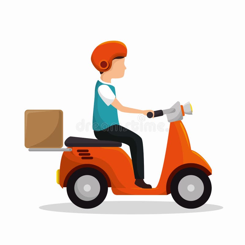 Motorcycle Delivery Service Icon Stock Illustration - Illustration of ...