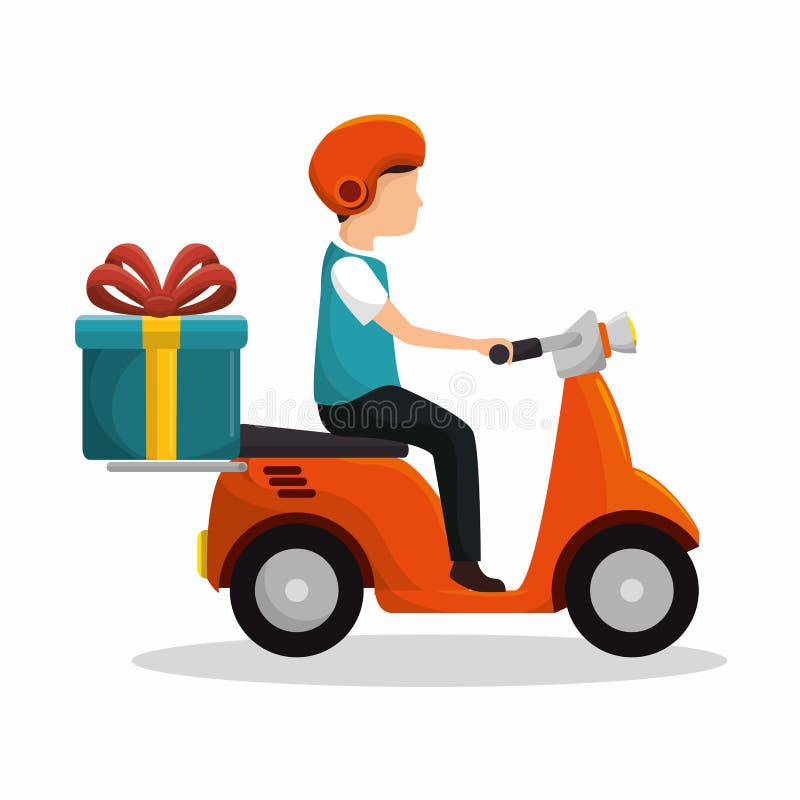 Motorcycle Delivery Service Icon Stock Illustration - Illustration of ...