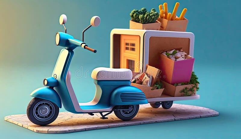 Motorcycle Delivery Service. Stock Image - Image of delivery, express ...