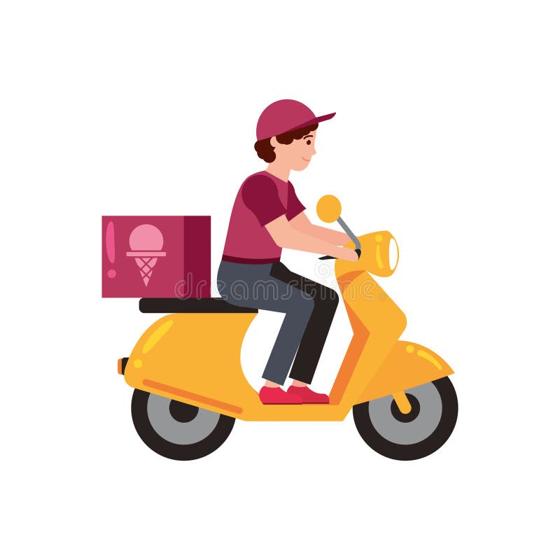 Motorcycle Delivery Transporting Parcels Stock Illustration ...