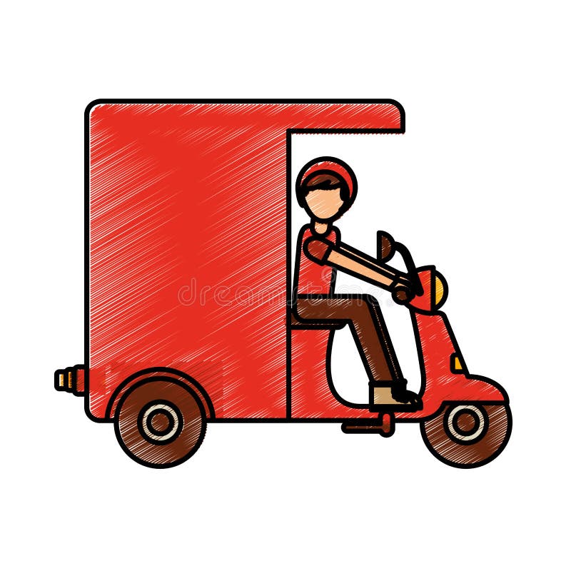 Motorcycle Delivery Vehicle Icon Stock Vector - Illustration of moped ...