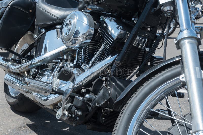 Motorcycle Details, Harley Davidson Stock Image - Image of chopped ...