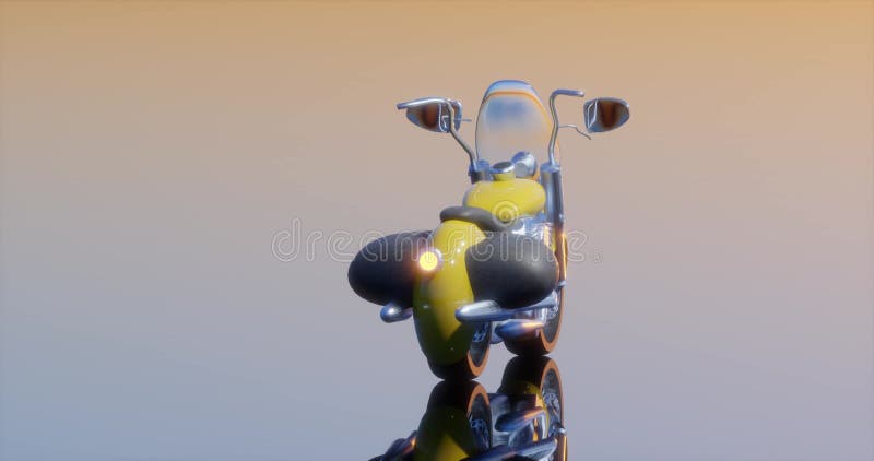Rolling Wheels Motorcycle on Show 3d Animation Arc Shot Camera Movement ...