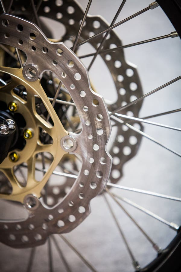 Motorcycle Double Disk Brake Stock Photo - Image of sport, front: 116380638