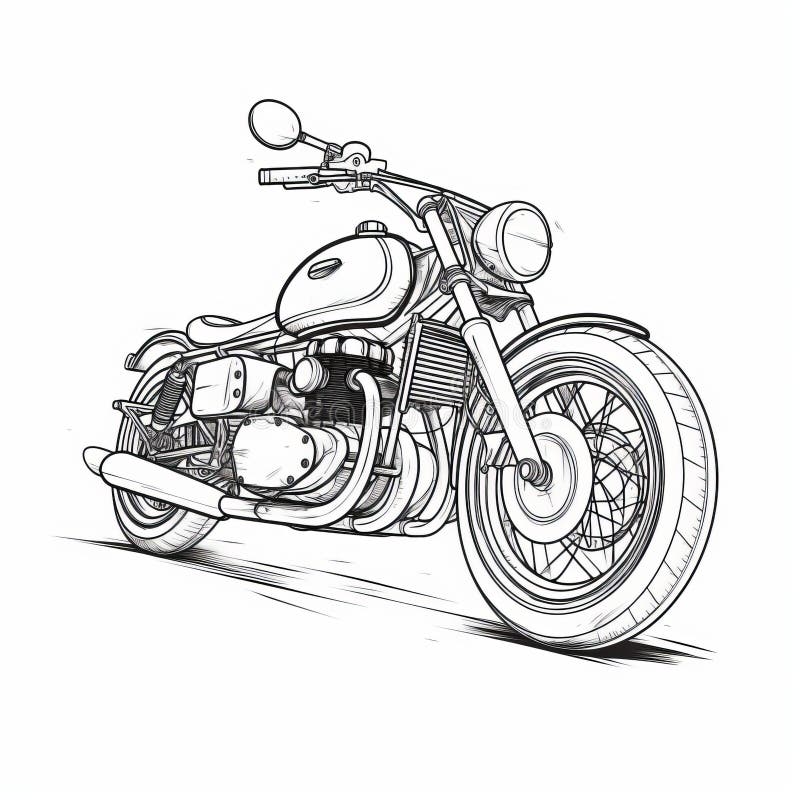 Simple Motorcycle Drawing