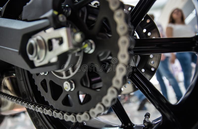 Motorcycle drive chain stock photo. Image of action, rear - 73551336