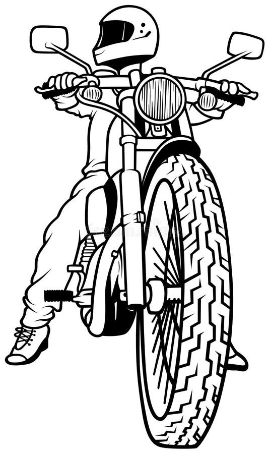 Motorcycle and Driver stock vector. Illustration of outline - 34452120