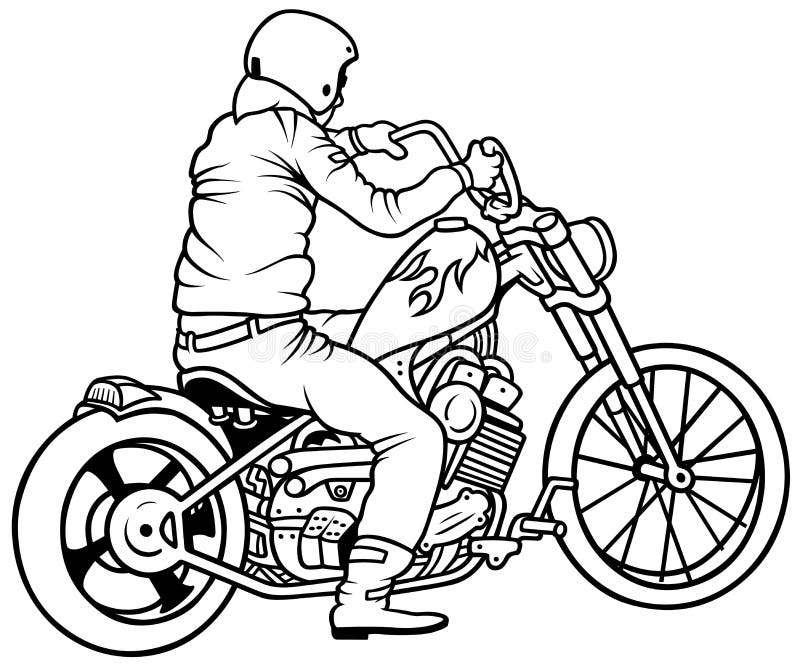 Motorcycle and Driver stock vector. Illustration of driver - 36088487