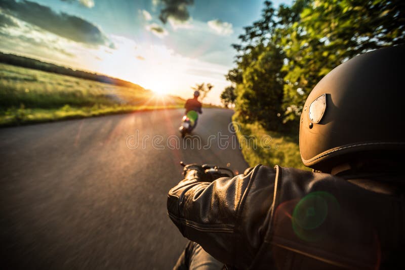 Motorcycle Driver Riding in Alpine Highway, Handlebars View, Austria ...