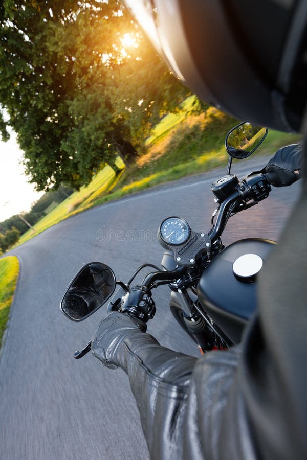 Motorcycle Driver Riding on Motorway Stock Photo - Image of motorcycle ...