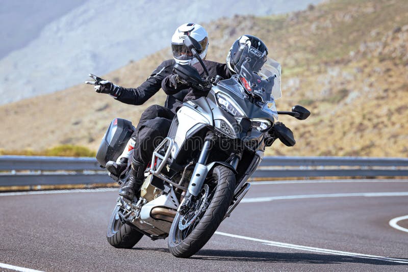 Motorcycle Driver Taking a Curve Editorial Stock Image - Image of ...