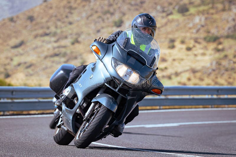 Motorcycle Driver Taking a Curve Editorial Photography - Image of ...