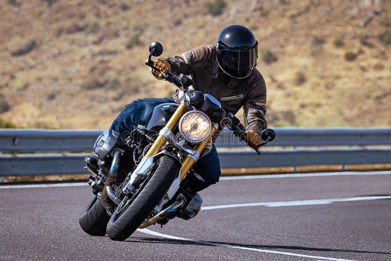Motorcycle Driver Taking a Curve Editorial Image - Image of adult ...