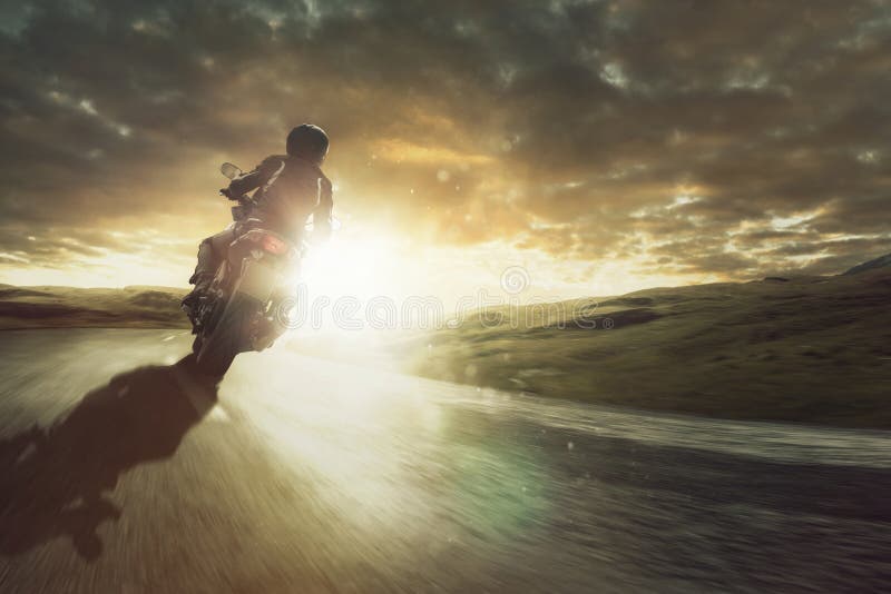 Motorcycle Driving on the Street Stock Image - Image of fast, freedom ...