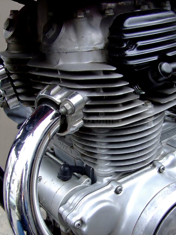 Motorcycle engine stock image. Image of bike, shiny, silver - 664435