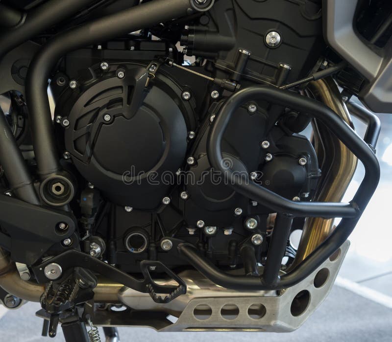 Motorcycle Engine and Attachments Stock Photo - Image of built ...