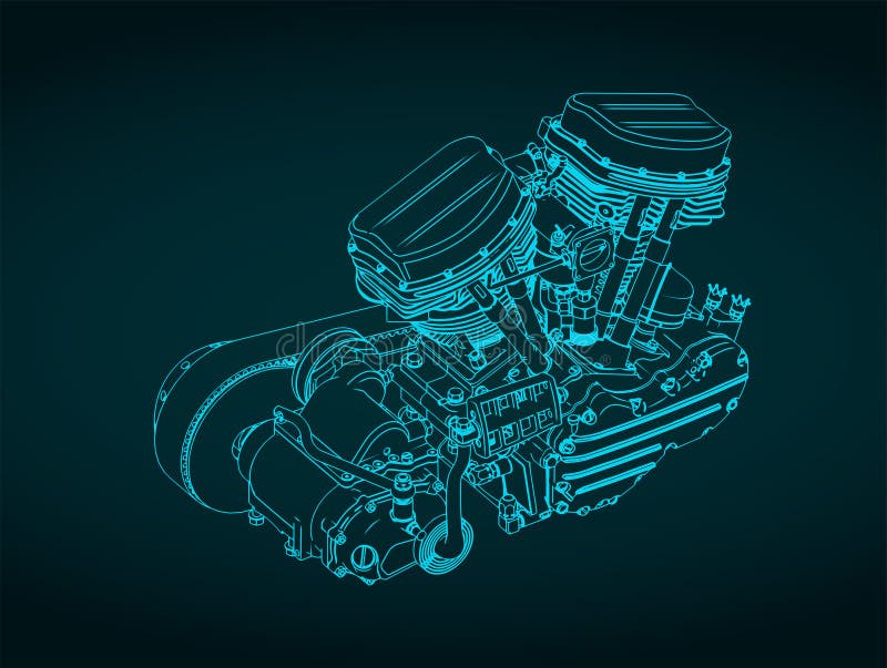 Motorcycle Engine Sketch