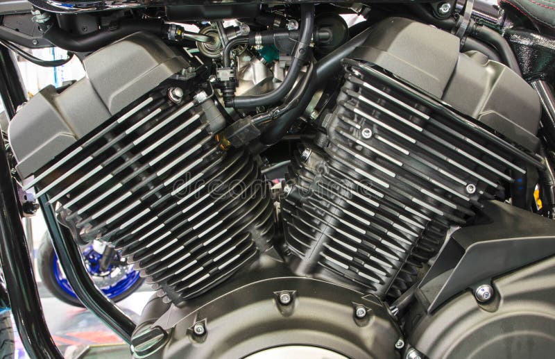 Motorcycle Engine Close-up Detail Background Stock Photo - Image of ...