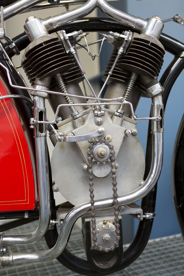 Motorcycle engine close-up editorial stock image. Image of chopper ...