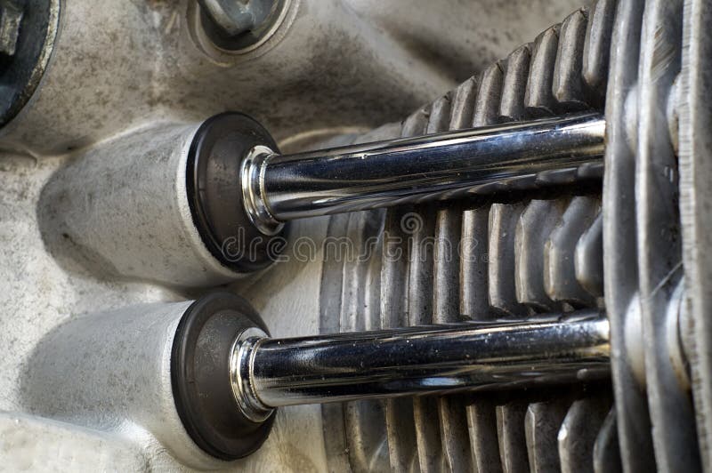 Motorcycle engine detail stock photo. Image of grey, pushrods - 50699042