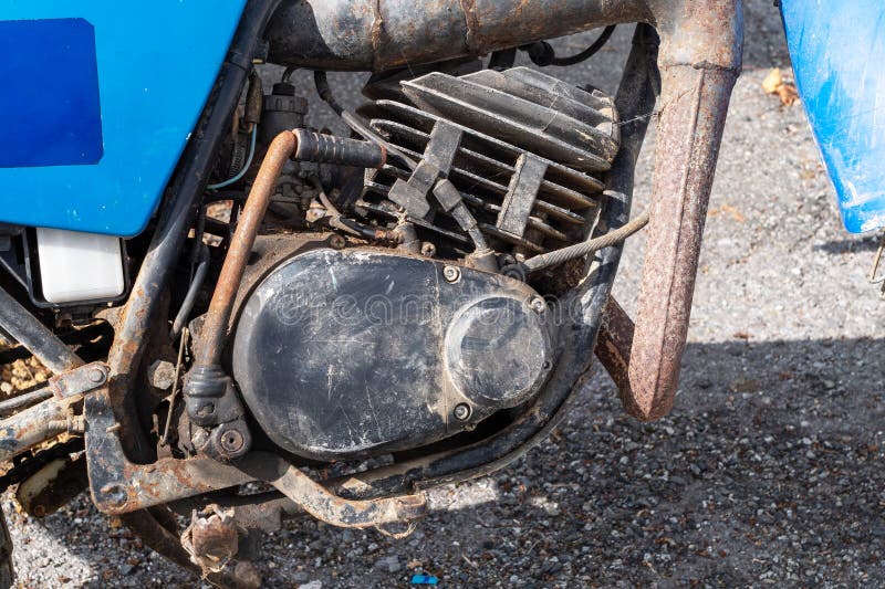 Motorcycle Engine is Dirty and Rusty Stock Photo - Image of style ...