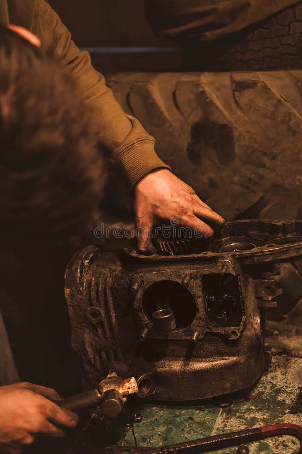 Motorcycle Engine Disassembly Stock Photo - Image of construction ...