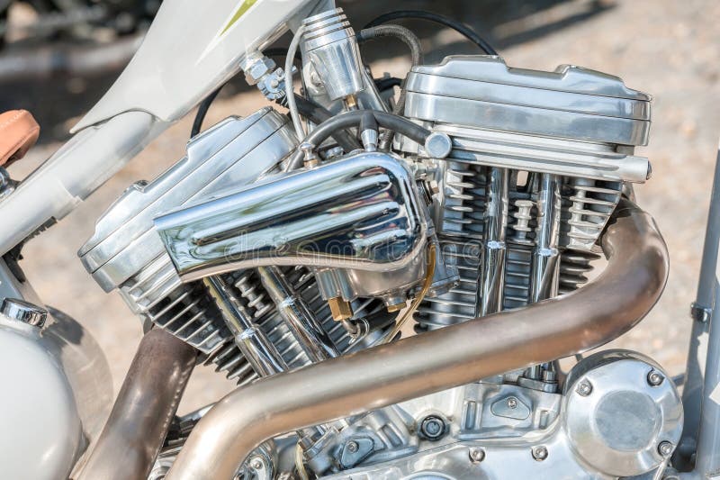 Motorcycle Engine and Exhaust Stock Image - Image of transport, chrome ...