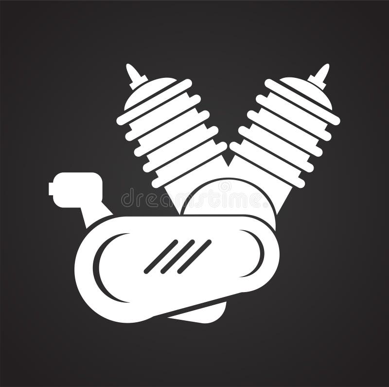 Motorcycle Engine Icon on White Background for Graphic and Web Design ...