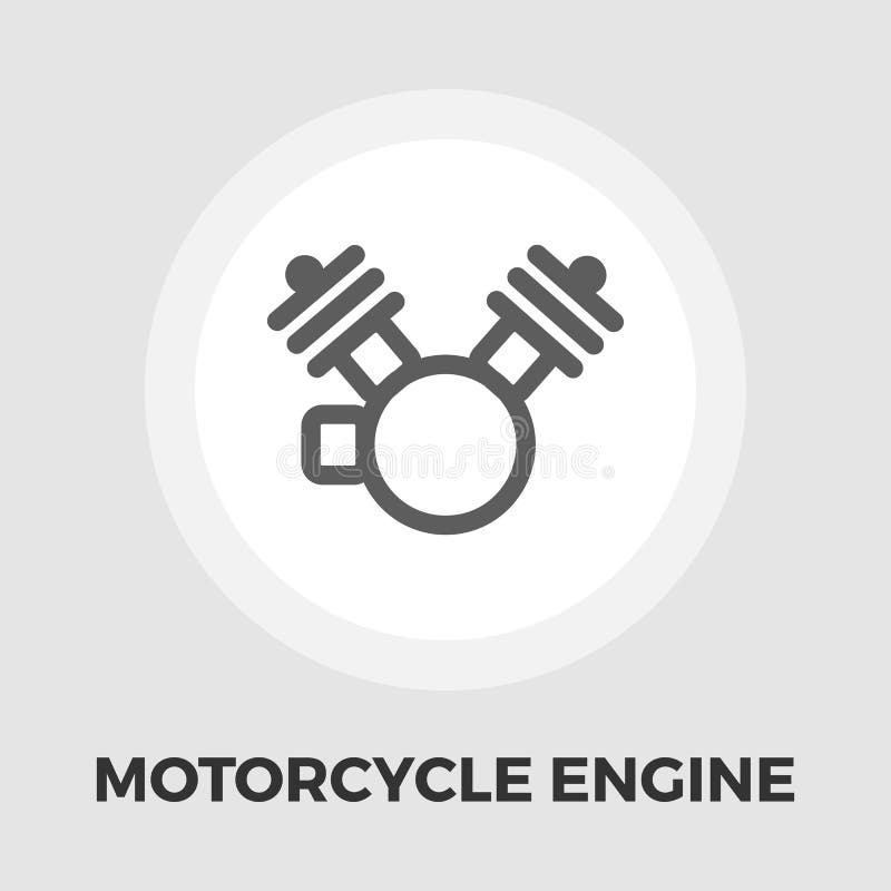 Motorcycle Engine Icon Flat Stock Vector - Illustration of decoration ...