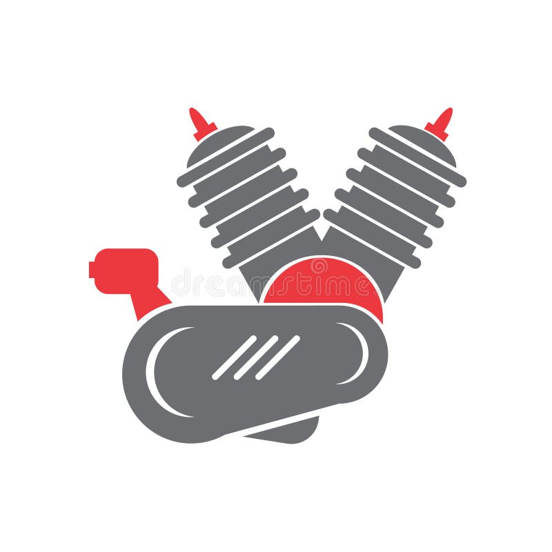 Motorcycle Engine Icon on White Background for Graphic and Web Design ...