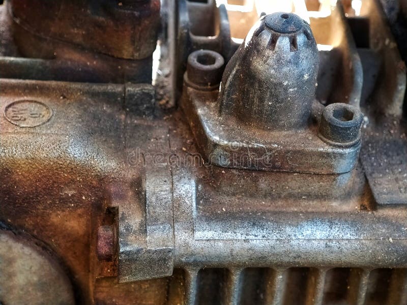 Motorcycle Engine Parts that are Rusty and Old Stock Image - Image of ...