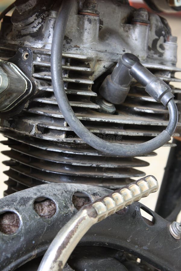 Motorcycle engine in rust. stock image. Image of gill - 61761981