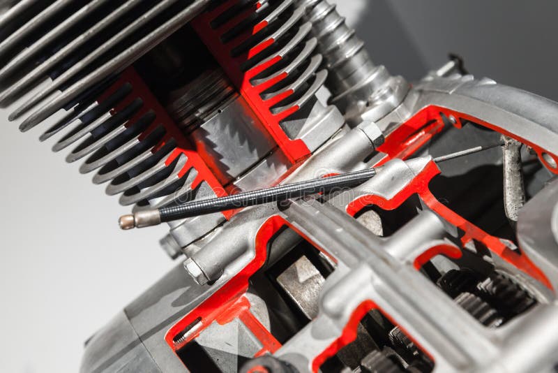 Motorcycle Engine Single Cylinder, Close Up Stock Photo - Image of ...