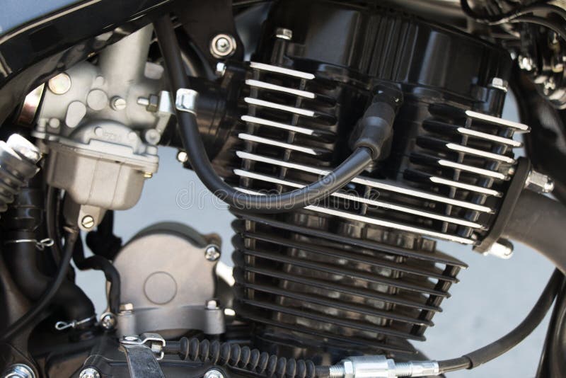 Motorcycle Engine with Spark Plugs Stock Image - Image of engine ...