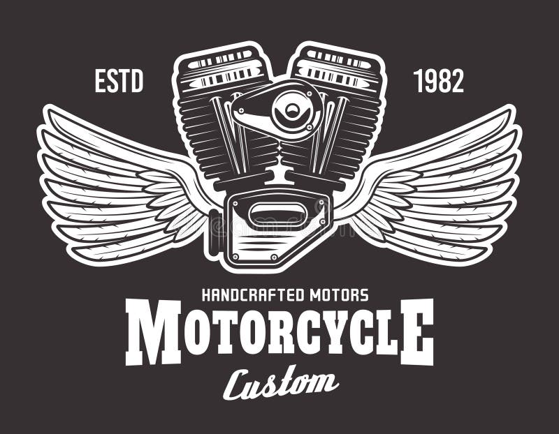 Engine wings shield stock vector. Illustration of biker - 70297527