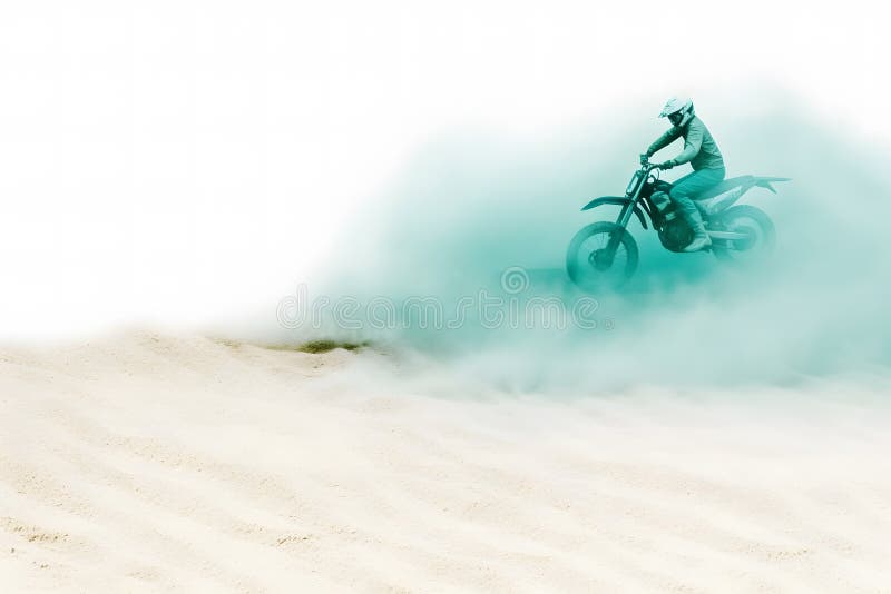 Motorcycle in the Fog. Neural Network AI Generated Stock Illustration ...