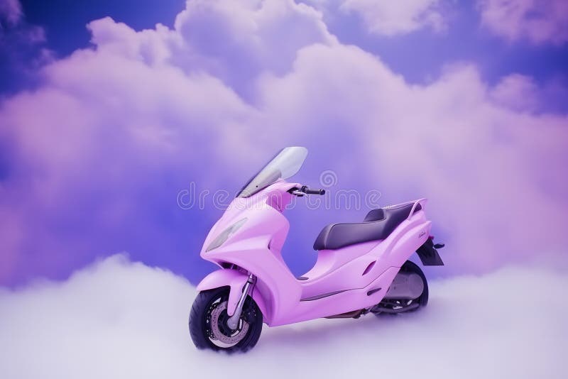 Motorcycle in the Fog. Neural Network AI Generated Stock Illustration ...