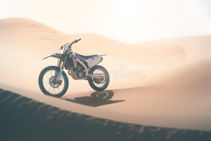 Motorcycle in the Fog. Neural Network AI Generated Stock Illustration ...