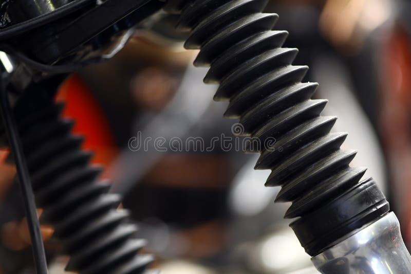 Motorcycle Front Shock Absorber Stock Image - Image of motorcycle ...