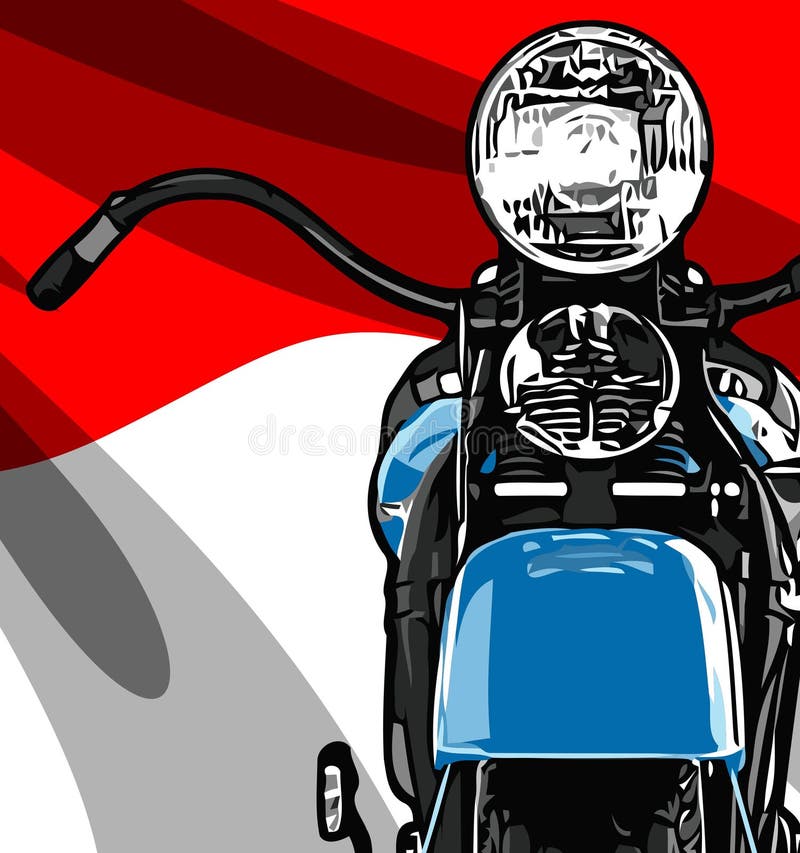Motorcycle Front View and Flag Stock Vector - Illustration of poster ...