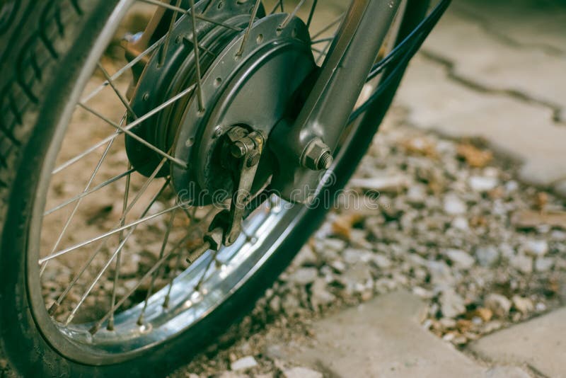 Motorcycle Front Wheel Brake System on Natural Light Stock Image ...