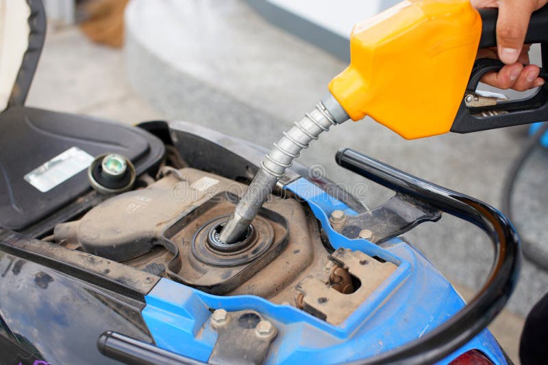 Motorcycle Fueling of Service Stations in Thailand Stock Image - Image ...