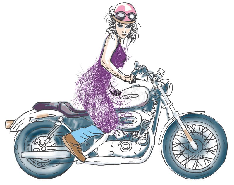 Motorcycle girl stock vector. Illustration of nice, look - 28850665