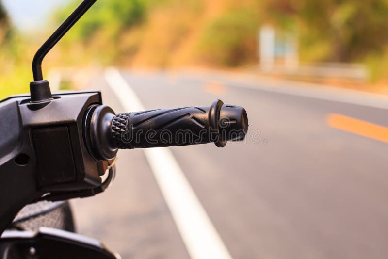 Motorcycle Handle on the Road. Stock Photo - Image of coast, idyllic ...