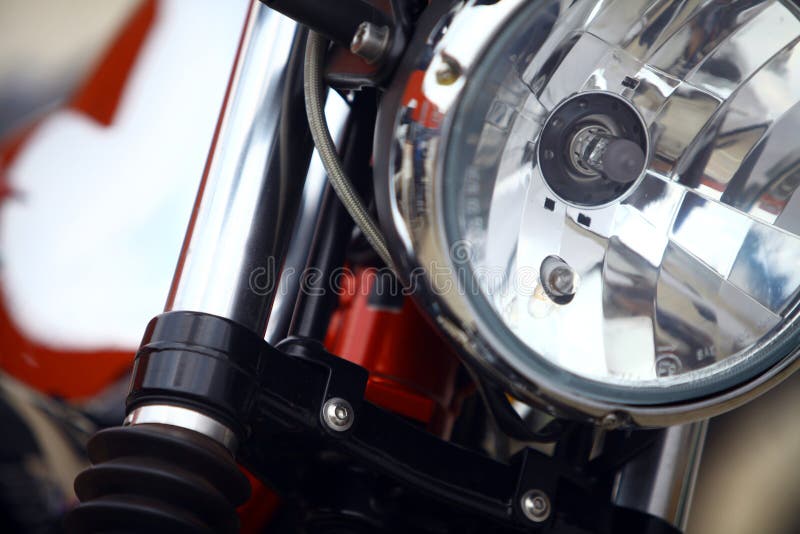 Motorcycle headlight stock photo. Image of metal, fashioned - 57042480