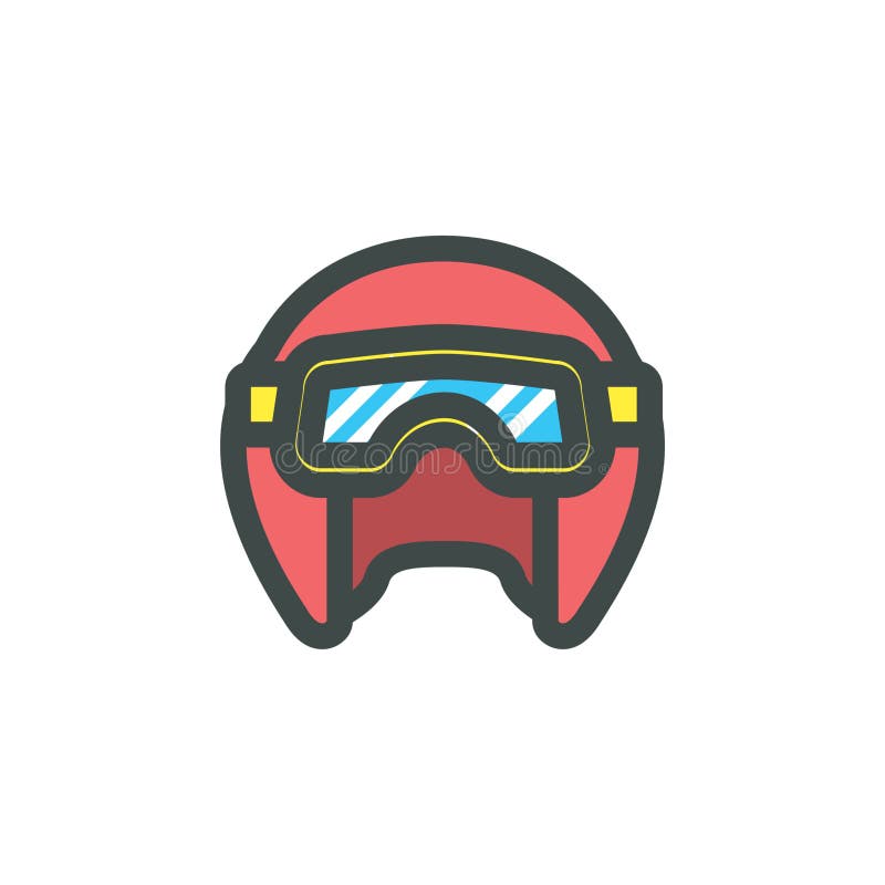 Motorcycle Helmet with Goggles. Vector Illustration Decorative Design ...